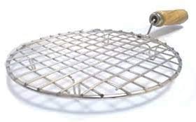 JAGMOR roasting-pans, Stainless Steel Multi-Functional Wire Steaming Cooling and Baking Barbecue Rack, Round Roti Grill, Papad Grill, Roti Jali, Chapati Grill Round (13 inch)