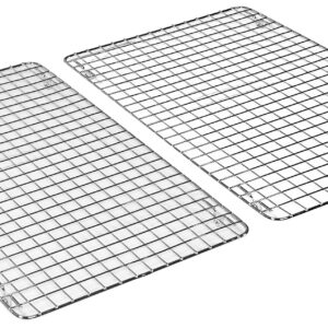 DecoBros 2 Pack 10x16 inches Cooling Rack Wire Steel Pan Grade, Chrome