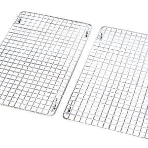 DecoBros 2 Pack 10x16 inches Cooling Rack Wire Steel Pan Grade, Chrome