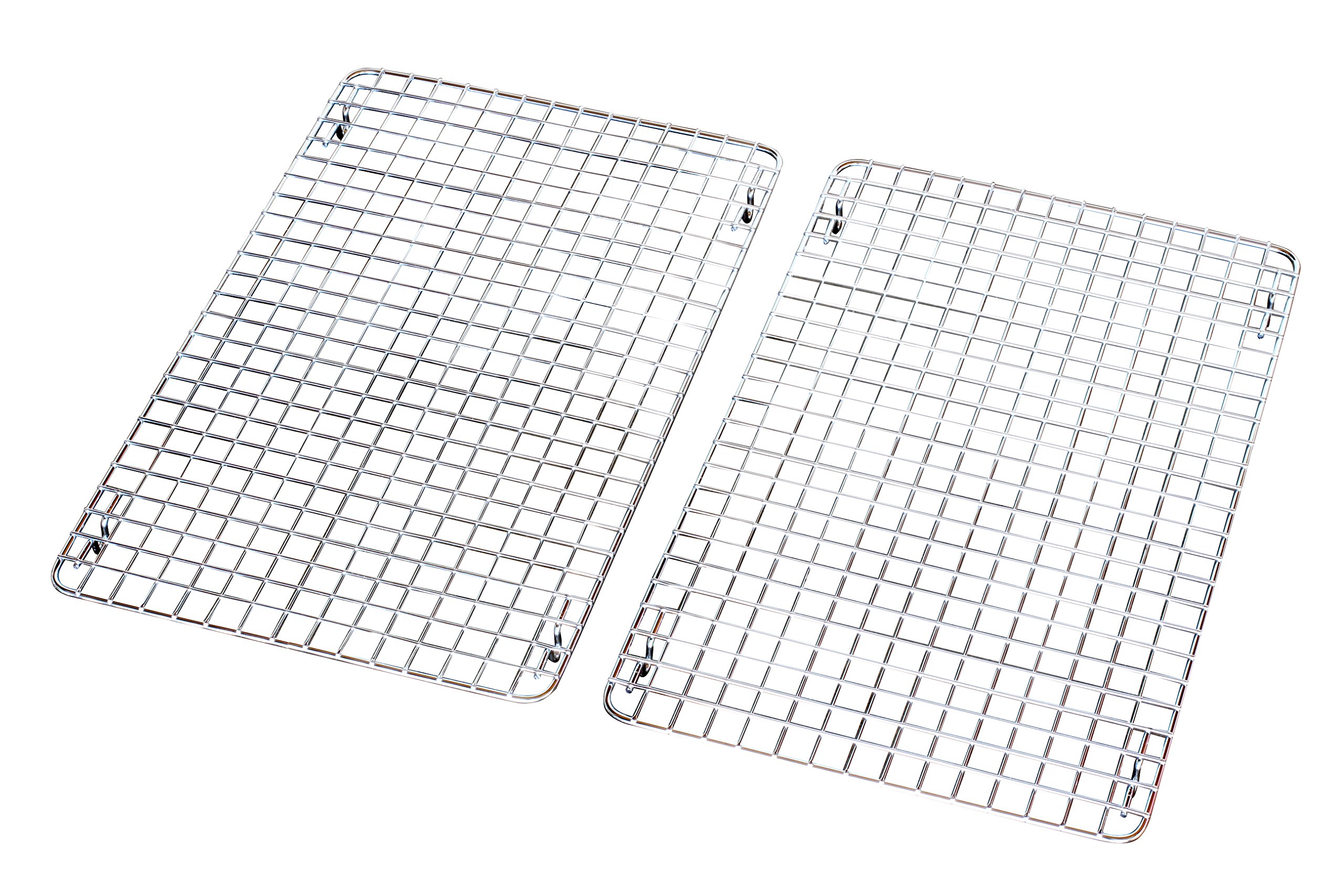 DecoBros 2 Pack 10x16 inches Cooling Rack Wire Steel Pan Grade, Chrome