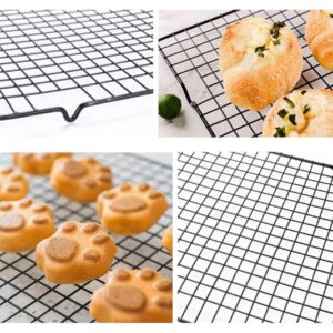 NatureMan Set of 2 Baking Cooling Rack, 16" x 10"Nonstick Wire Baking Rack，for Cooking, Roasting, Grilling, Easy to Clean