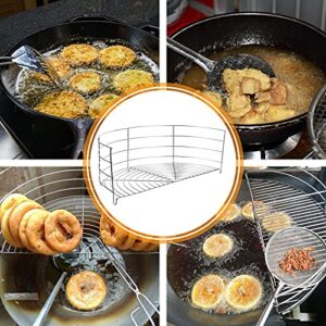 BESTonZON Filter Oil Net Oil Strainer Rack Semi Circular Oil Wire Cooling Rack Pasta Drying Rack Cooling Racks for Cooking and Baking Drain Rack Stainless Oil Drain Stand Holder Oil Drain Frying Rack