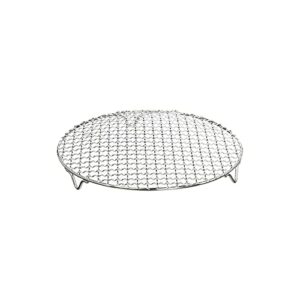 chris-wang 1pack multi-purpose round stainless steel cross wire steaming cooling barbecue rack/carbon baking net/grill/pan grate with legs(12inch dia)