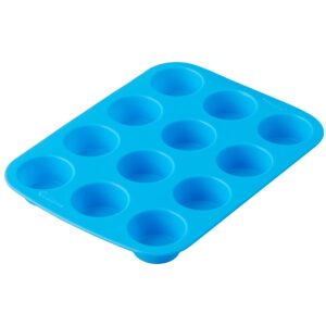 Wilton Easy-Flex Silicone Mini Muffin Pan, 12-Cup, Blue