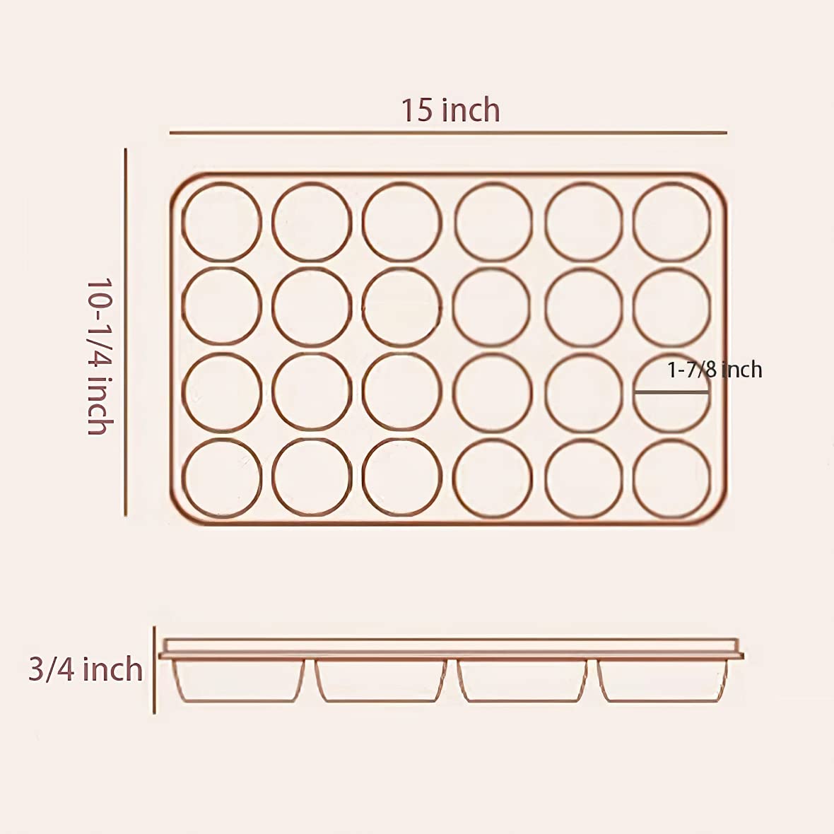 Kingrol 24-Cup Nonstick Mini Cupcake & Muffin Pans, Carbon Steel Baking Pans - 2 Pack