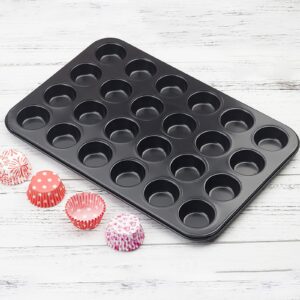 Kingrol 24-Cup Nonstick Mini Cupcake & Muffin Pans, Carbon Steel Baking Pans - 2 Pack