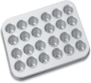 cuisinart amb-24mmp chef's classic nonstick bakeware 24-cup mini muffin pan, silver