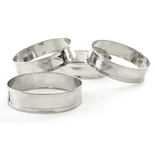 Norpro 3776 Stainless Steel English Muffin Rings, Set of 4, sylver