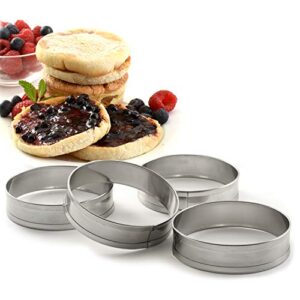 Norpro 3776 Stainless Steel English Muffin Rings, Set of 4, sylver