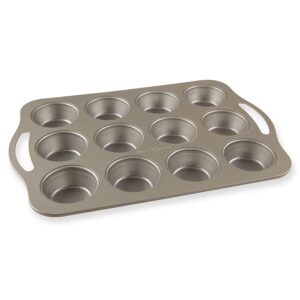 nordic ware treat nonstick 12 cavity muffin pan, silver