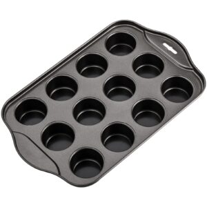 Tosnail 2 Pack 12 Cavity Mini Cheesecake Pan with Removable Bottom