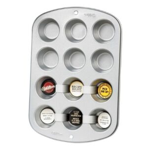 wilton recipe right muffin pan, mini 12 cup, gray