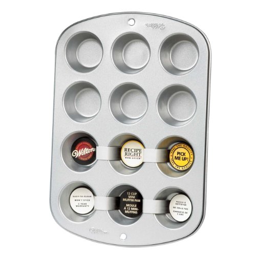 Wilton Recipe Right Muffin Pan, Mini 12 Cup, Gray