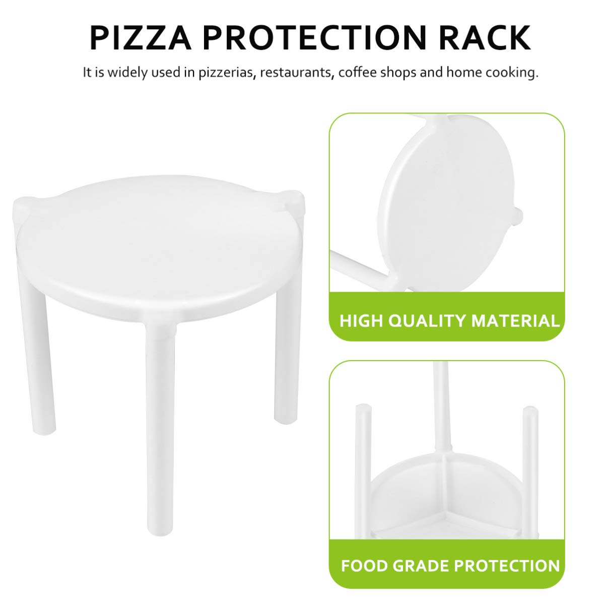 Toyvian 100pcs Pizza Saver Stand White Plastic Pizza Tripod Stack for Restaurant Container Pizza boxes