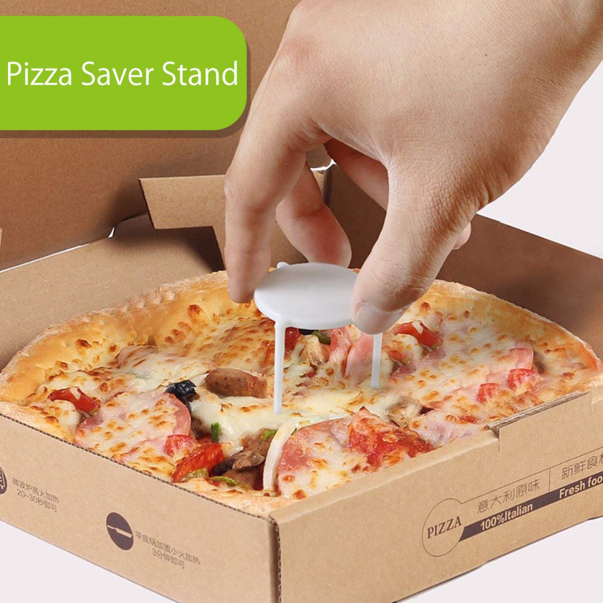 Toyvian 100pcs Pizza Saver Stand White Plastic Pizza Tripod Stack for Restaurant Container Pizza boxes