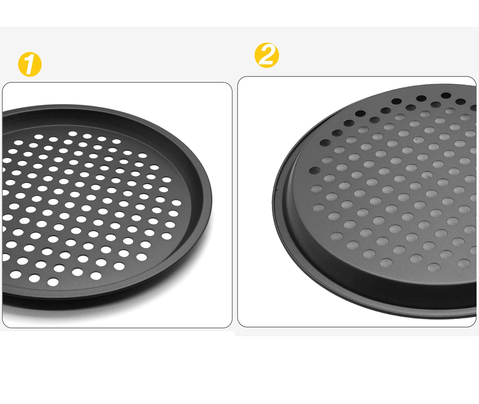 Pizza Pan Round Pizza board With Holes 12.5 inch Carbon Steel Pizza Baking Pan Non-Stick Cake Pizza Crisper Tray Tool Stand for Home Kitchen Oven Dishwasher Restaurant Hotel Handmade Pizza Bakeware