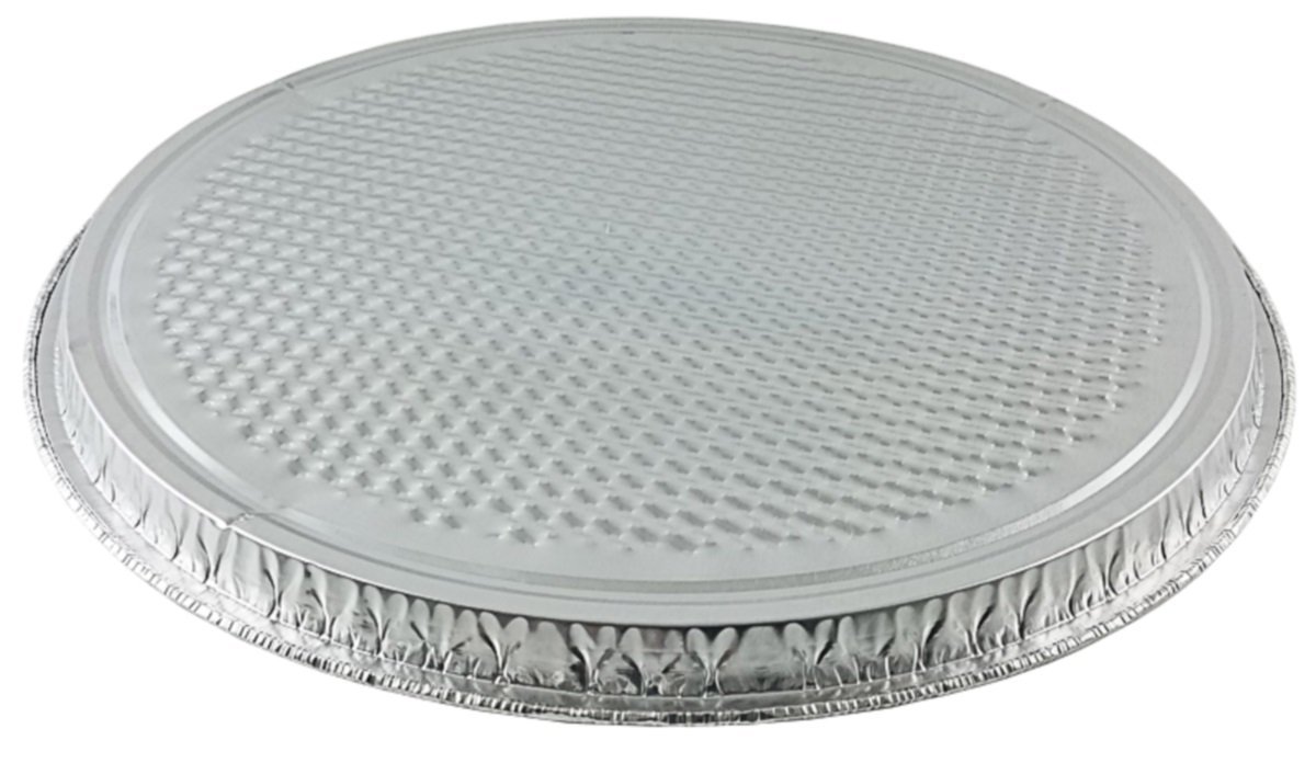 PACTOGO 12" Round Aluminum Foil Pizza Pan - Disposable Waffle Bottom Baking Sheets Made in USA (Pack of 12)