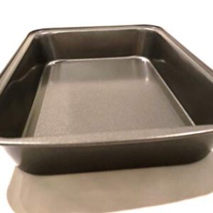 April Supply 9 inch by 14 inch Detroit Style Deep Dish Square Pizza Pan with Sauce Ladle Sicilian Rectangular Bake Dish with Stainless Steel Ladle