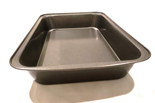 April Supply 9 inch by 14 inch Detroit Style Deep Dish Square Pizza Pan with Sauce Ladle Sicilian Rectangular Bake Dish with Stainless Steel Ladle