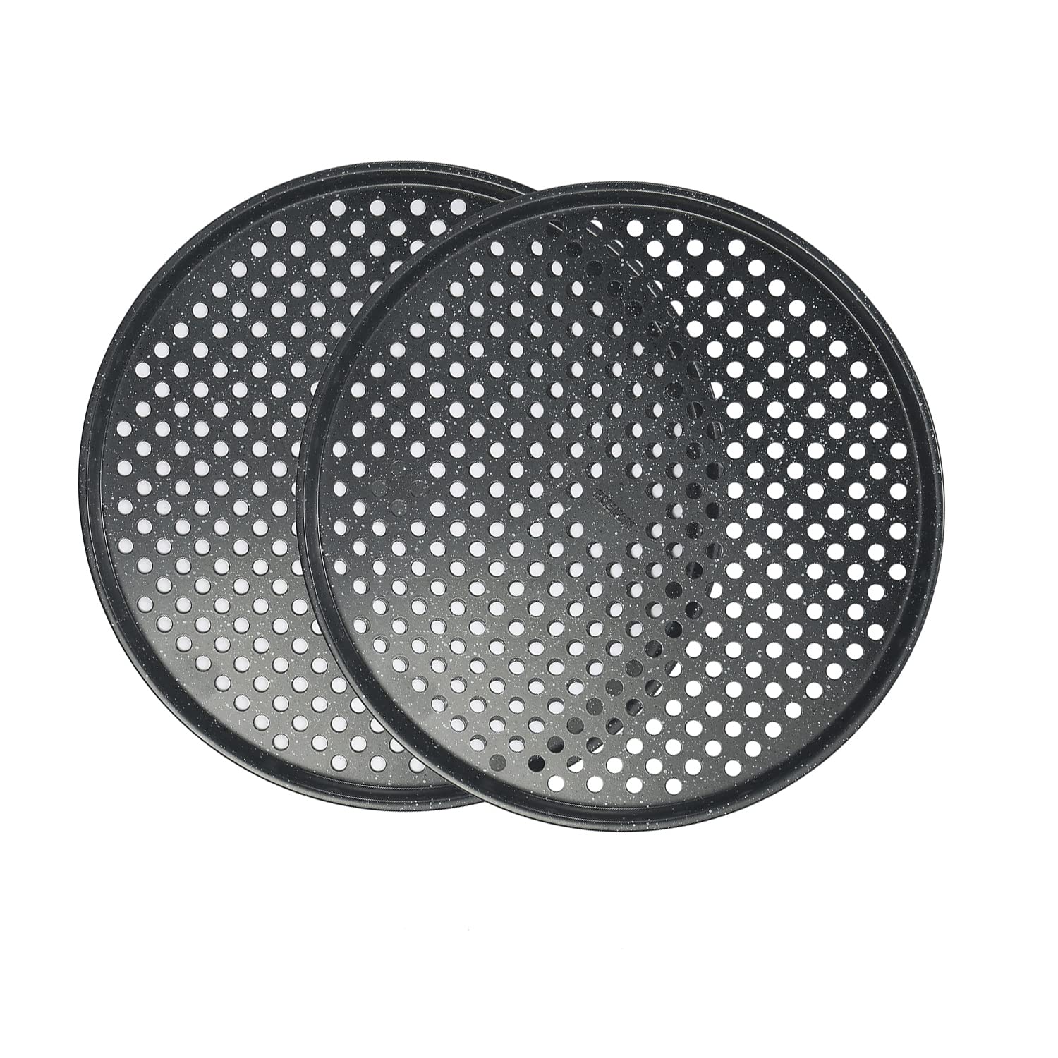 Perforated round pizza pan 14 inch extra large pizza tray for oven carbon steel stone finish