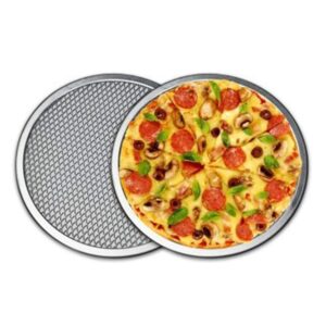 CONSTR 18 Inch Aluminum Pizza Screen - Commercial Grade Pizza Screen - Round Non-stick Mesh Pizza Screen Pan Baking Tray Bakeware Tool