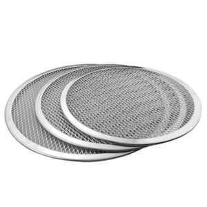 CONSTR 18 Inch Aluminum Pizza Screen - Commercial Grade Pizza Screen - Round Non-stick Mesh Pizza Screen Pan Baking Tray Bakeware Tool