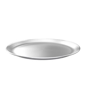 HOHUNGF Small Round Pizza Pan Set 2 Stainless Steel Pizza Tray, Round Pizza Plate For Pie Cookie Pizza Cake, Non Toxic & Heavy Duty, Brushed Finish & Easy Clean & Diameter 10.3 Inch