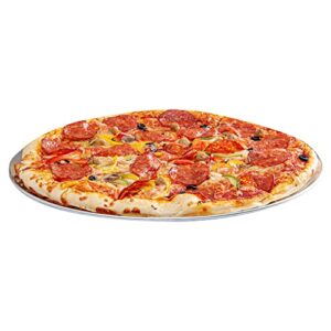 restaurantware met lux 18 inch commercial pizza pan 1 coupe style pizza cooking tray - heavy-duty 18-gauge aluminum round baking tray oven-baking for pizzas & more