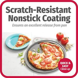 Goodcook 04036 Non-Stick Pizza Pan, 11-3/4 in Dia x 16.4 in L x 14-1/2 in W x 2.8 in H, Steel