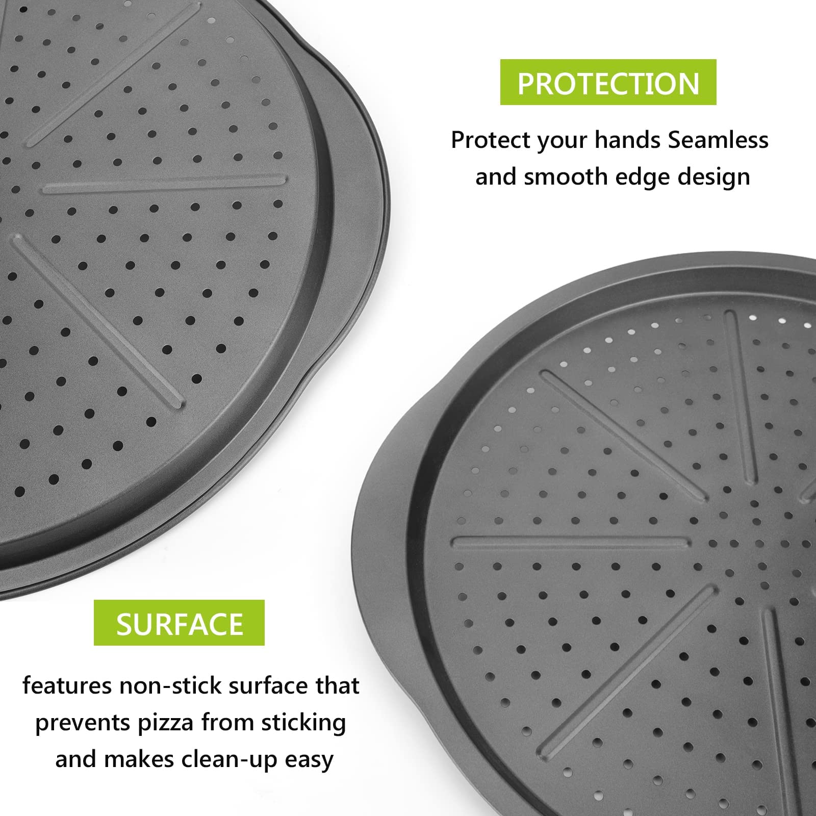 Beasea Pizza Pan with Holes, 14 Inch &16 Inch Nonstick Pizza Tray for Oven, Carbon Steel Round Pizza Bakeware Sheet for Restaurants and Homemade Oven Baking Supplies