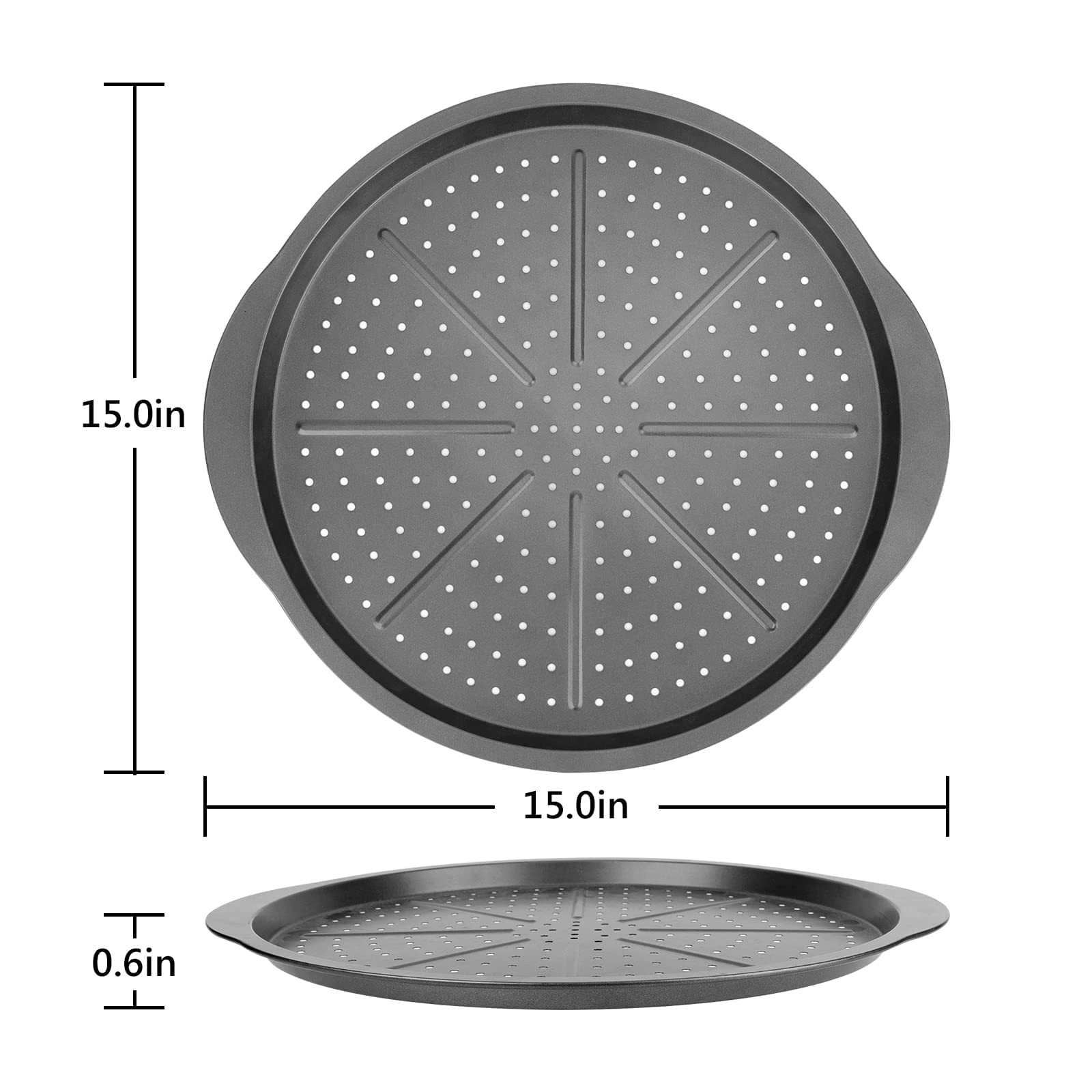 Beasea Pizza Pan with Holes, 14 Inch &16 Inch Nonstick Pizza Tray for Oven, Carbon Steel Round Pizza Bakeware Sheet for Restaurants and Homemade Oven Baking Supplies