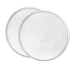 YEUIKERR 2 Pack Pizza Screen,12 Inch Non-Stick Bakeware Baking Screen, Aluminum Pizza Pan with Holes Pizza Mesh, Seamless