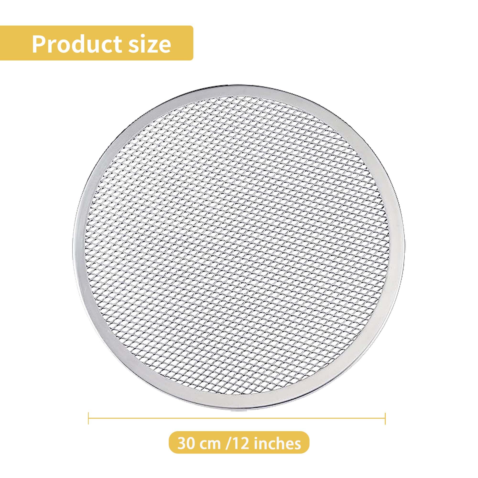 YEUIKERR 2 Pack Pizza Screen,12 Inch Non-Stick Bakeware Baking Screen, Aluminum Pizza Pan with Holes Pizza Mesh, Seamless