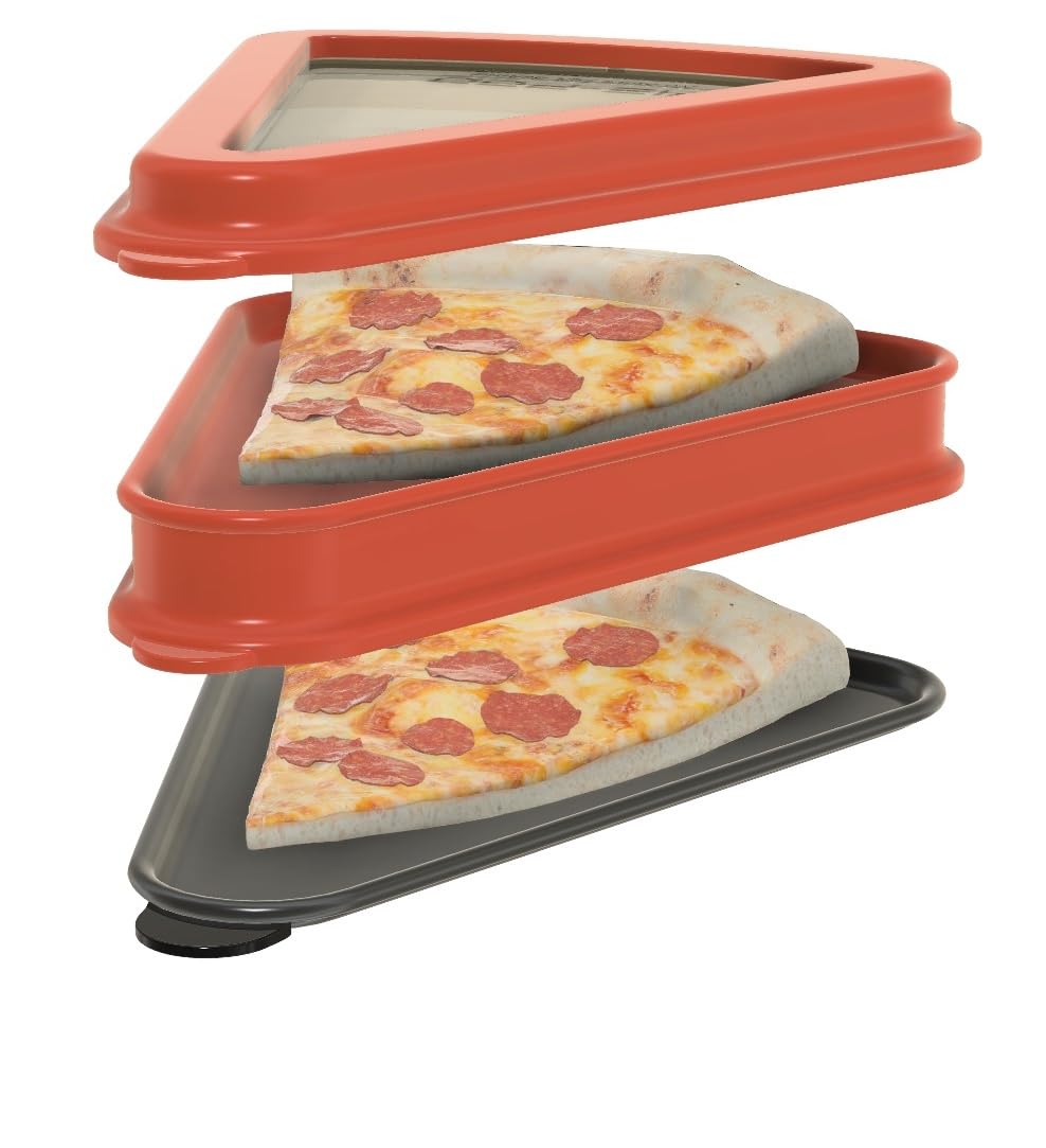 PIE-POD™ - Double Decker - Reusable Pizza Crisper and Pizza Storage Crisper Pan Heats to Over 400'F in the Microwave Oven!