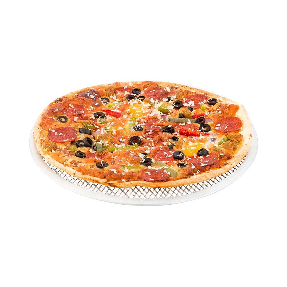 Restaurantware Met Lux 12 Inch Pizza Screen 1 Heavy-Duty Mesh Screen - Reinforced Rim Evenly Bake Pizzas Flatbreads or Pastries Aluminum Screen Pizza Pan For Homes or Restaurants Durable