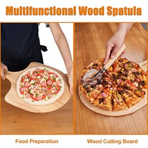 SHINESTAR Rectangular Pizza Stone and Peel Set - 15"x12" Baking Stone, Metal & Wood Pizza Peel, Pizza Grilling Stone Kit for Oven, Grill, Bread and BBQ (5PCS)