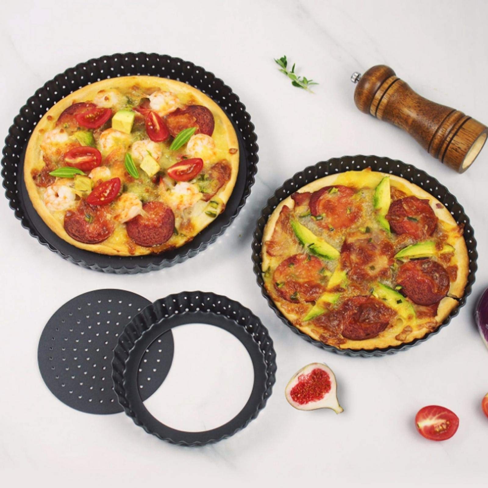 9 in Pizza Pan with Holes for Oven, Non-stick Bakeware Pizza Tray with Removable Bottom