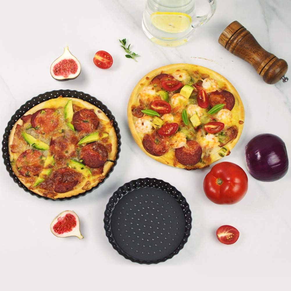 9 in Pizza Pan with Holes for Oven, Non-stick Bakeware Pizza Tray with Removable Bottom