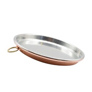 CREARTISTIC 100% Made in Italy – Pizza Tray for Oven - 14.2x1.2 Inch - 2.1 Qt– Copper Pizza pan - Tinned copper baking pan for Pizza - Pizza pan for oven – Baking pan - Handmade