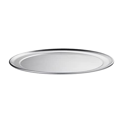 Restaurantware Met Lux 10 Inch Commercial Pizza Pan 1 Coupe Style Pizza Cooking Tray - Heavy-Duty 18-Gauge Aluminum Round Baking Tray Oven-Baking For Pizzas & More