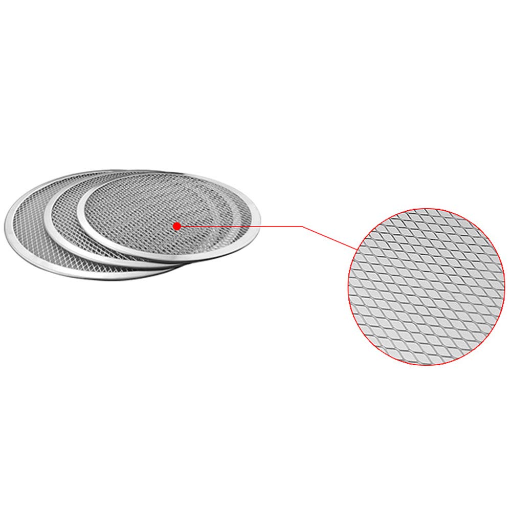 Baost Durable Pizza Screen Aluminum Pizza Pan Thicken Non-stick Net Round Pizza Mesh Pan Baking Tray Mesh Crispy Baking Mats Oven Baking Tray Net Cookware Plate Pan 7 Inch