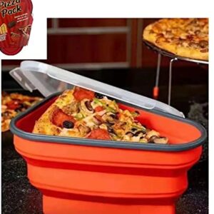 ROMEBLY Pizza Storage Container MULTI-FUNCTIONAL Perfect Pizza Pack a Box with 5 with MICROWABLE Trays and Lid 100% ,BPA ,FDA FREE,MICROWABLE,DISHWASHER SAFE,Red Pizza Box FORDABLE,Pizza Container