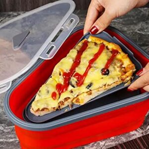 ROMEBLY Pizza Storage Container MULTI-FUNCTIONAL Perfect Pizza Pack a Box with 5 with MICROWABLE Trays and Lid 100% ,BPA ,FDA FREE,MICROWABLE,DISHWASHER SAFE,Red Pizza Box FORDABLE,Pizza Container