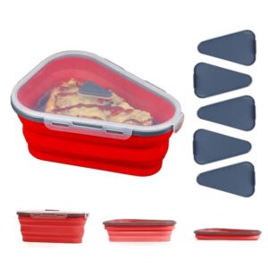 ROMEBLY Pizza Storage Container MULTI-FUNCTIONAL Perfect Pizza Pack a Box with 5 with MICROWABLE Trays and Lid 100% ,BPA ,FDA FREE,MICROWABLE,DISHWASHER SAFE,Red Pizza Box FORDABLE,Pizza Container