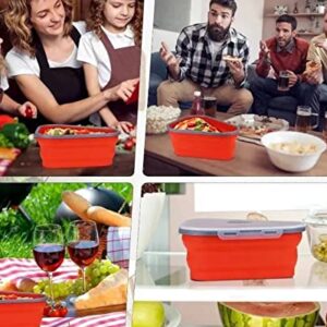 ROMEBLY Pizza Storage Container MULTI-FUNCTIONAL Perfect Pizza Pack a Box with 5 with MICROWABLE Trays and Lid 100% ,BPA ,FDA FREE,MICROWABLE,DISHWASHER SAFE,Red Pizza Box FORDABLE,Pizza Container