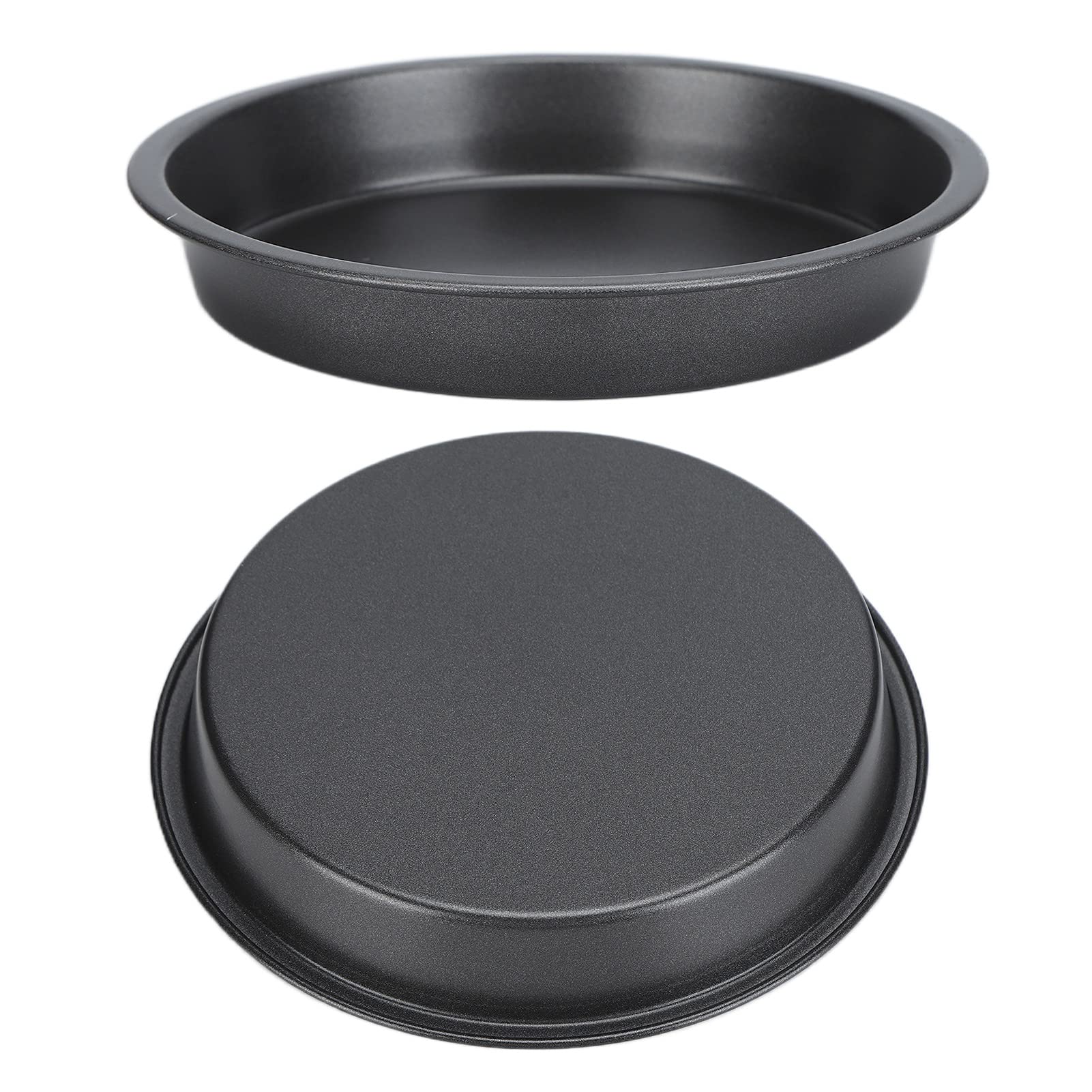 Non Stick Pizza Pan Dish Pizza Pan Kitchenware Baking Pan 2Pcs Deep Thickened Carbon Steel Baking Pan for Kitchen Bakery (9 inches)