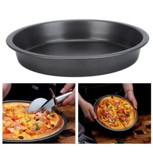 Non Stick Pizza Pan Dish Pizza Pan Kitchenware Baking Pan 2Pcs Deep Thickened Carbon Steel Baking Pan for Kitchen Bakery (9 inches)