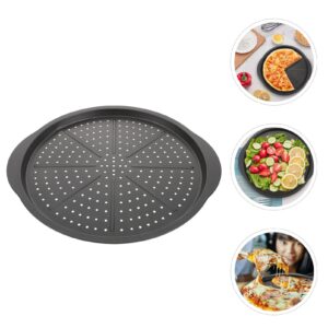 1pc Pizza Plate Pie Pan Small Pizza Pans Round Baking Pizza Tray Non Stick Donut Pan Baking Pan with Holes Bread Pizza Oven Pizza Baking Plate Sandwich With Ears 38c Carbon Steel