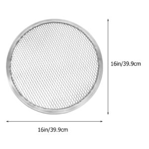 DOITOOL Pizza Screen 16 Inch- Non- stick Aluminium Alloy Pizza Pan for Oven- Food Grade Seamless Round Pizza Mesh Pizza Tray Baking Screen for Home Kitchen Restaurant （ Silver ）