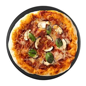 Navaris Round Pizza Stone for Baking - Glazed Cordierite Stone Plate for BBQ Grill Oven - Cook Serve Bread Cheese - Incl. Recipe Book - 12" Diameter